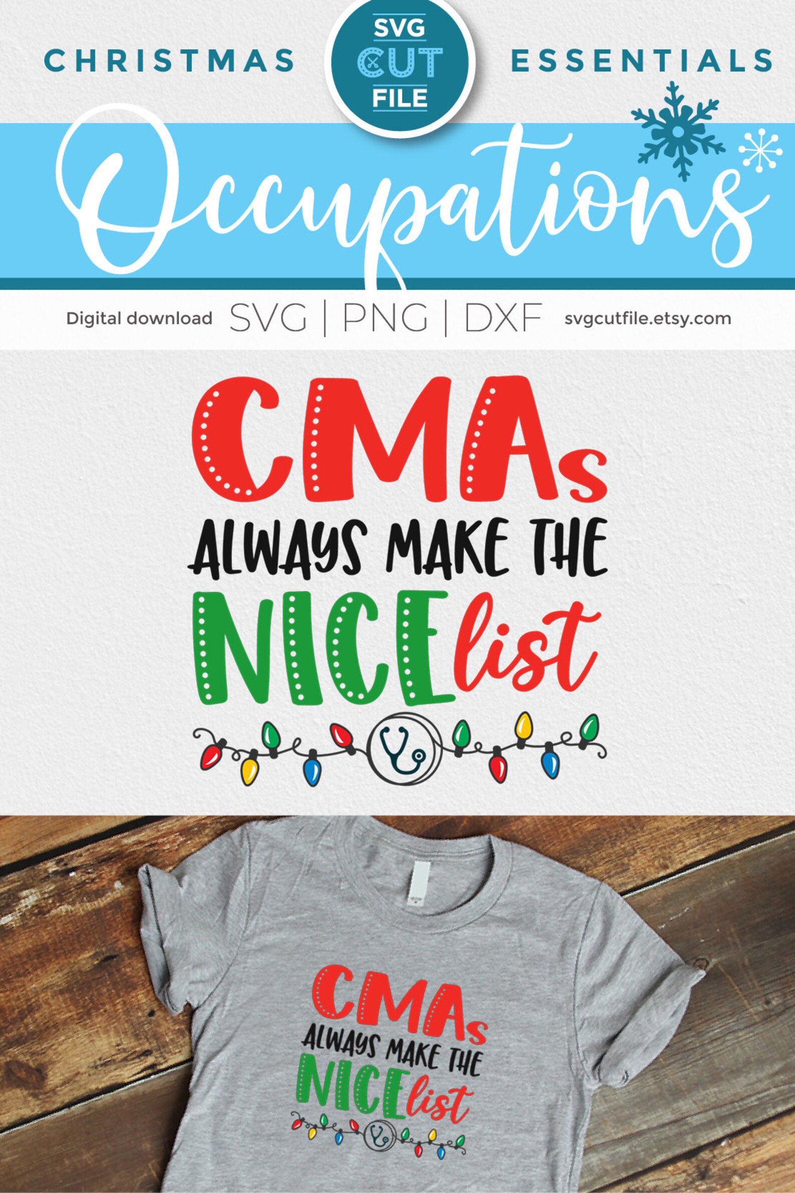 Christmas CMA Svg CMA Christmas Svg Certified Medical - Etsy