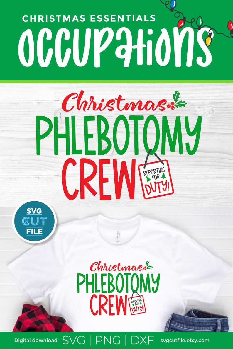 Christmas Phlebotomist Svg, Phlebotomist Christmas Crew Svg, Holiday ...