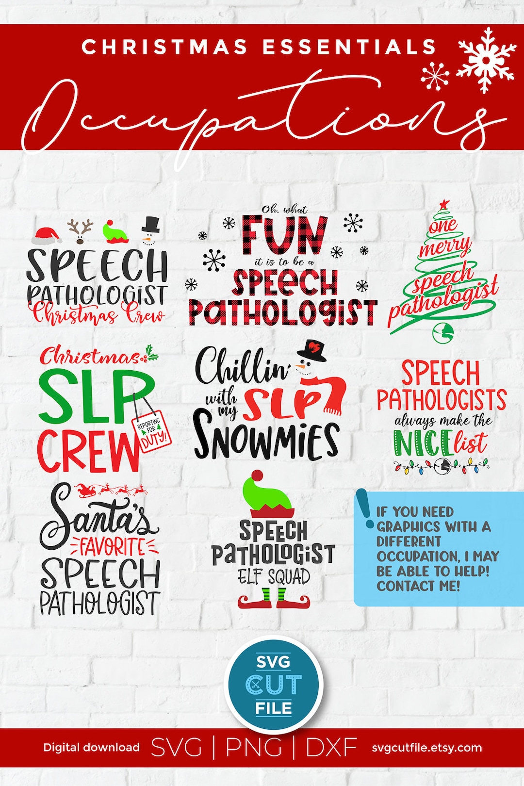 Christmas Speech Pathologist Svg Bundle, SLP SVG, Speech Therapist ...
