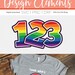 Rainbow Numbers Svg Colorful Numbers Svg Unicorn Birthday - Etsy