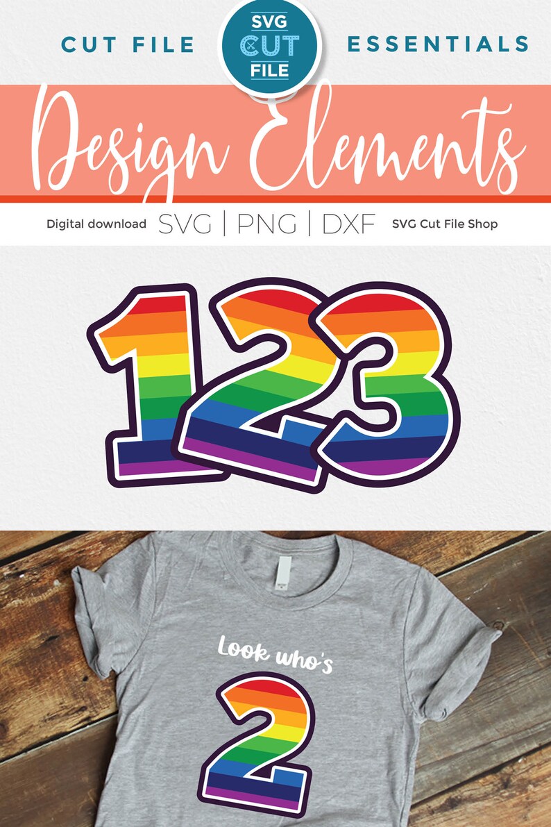 Rainbow Numbers Svg Colorful Numbers Svg Unicorn Birthday - Etsy