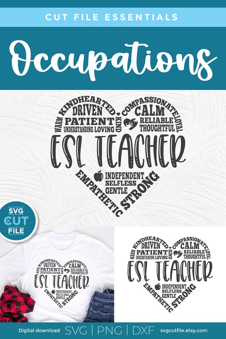 ESL Teacher Svg English as a Second Language Teacher Svg | Etsy