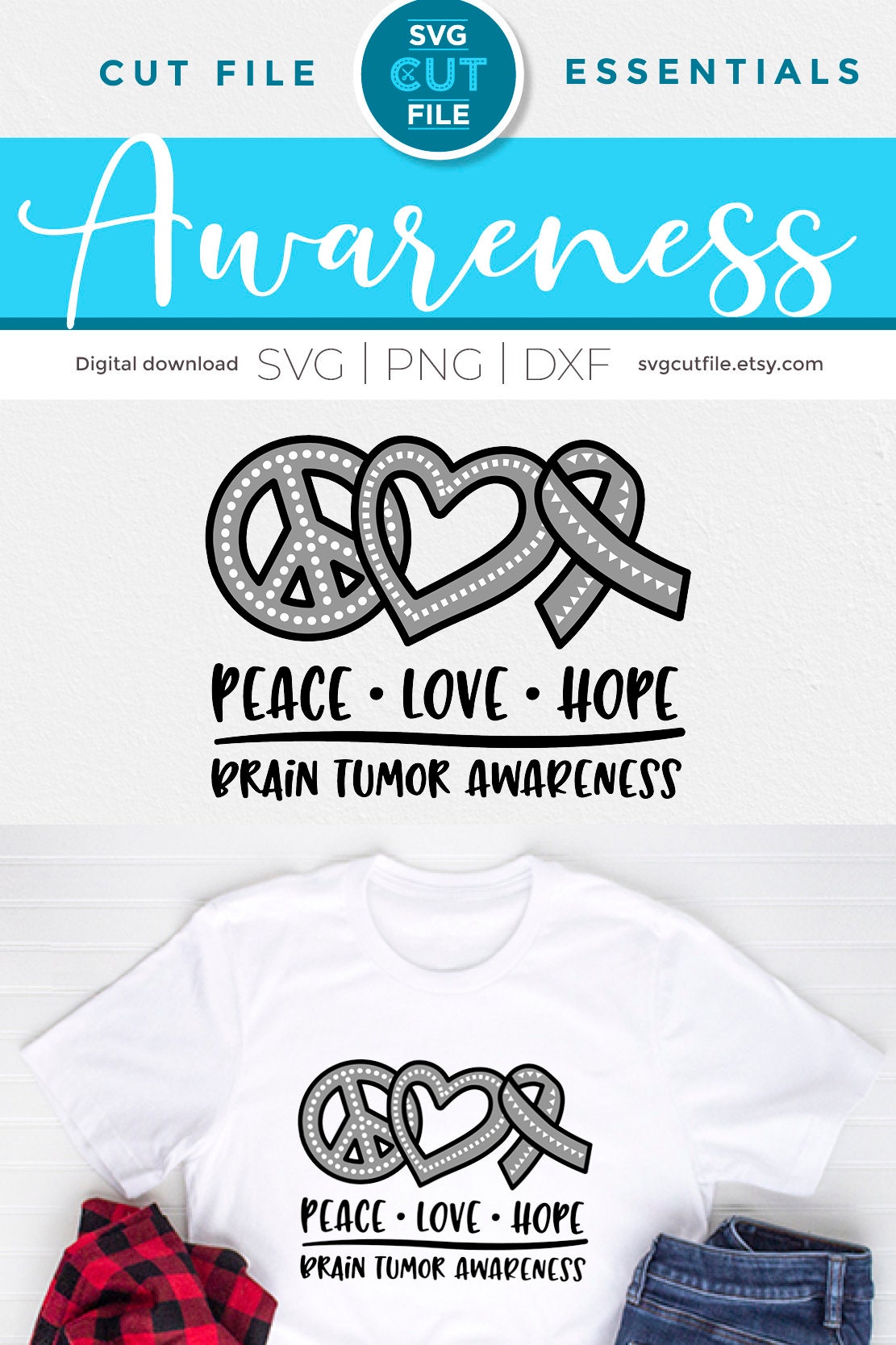 Brain Tumor svg brain tumor awareness svg svg dxf png peace | Etsy