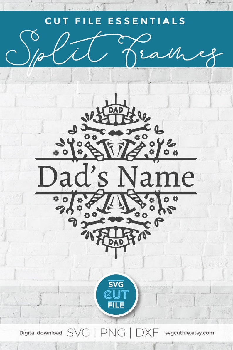 Father's Day Split Monogram Svg, Dad Border Svg, Manly Mandala, Split ...