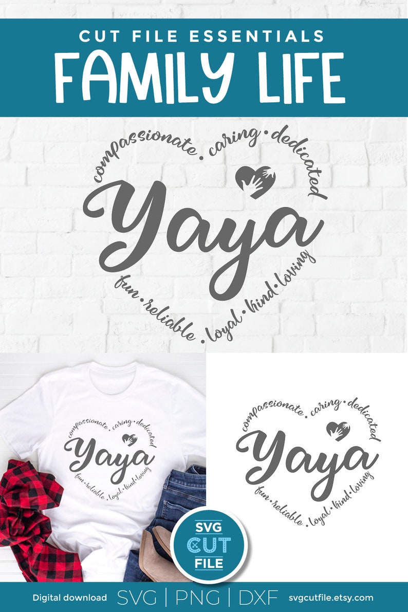 Yaya Svg Grandma Yaya Svg Cute Yaya Gift Mother's Day - Etsy