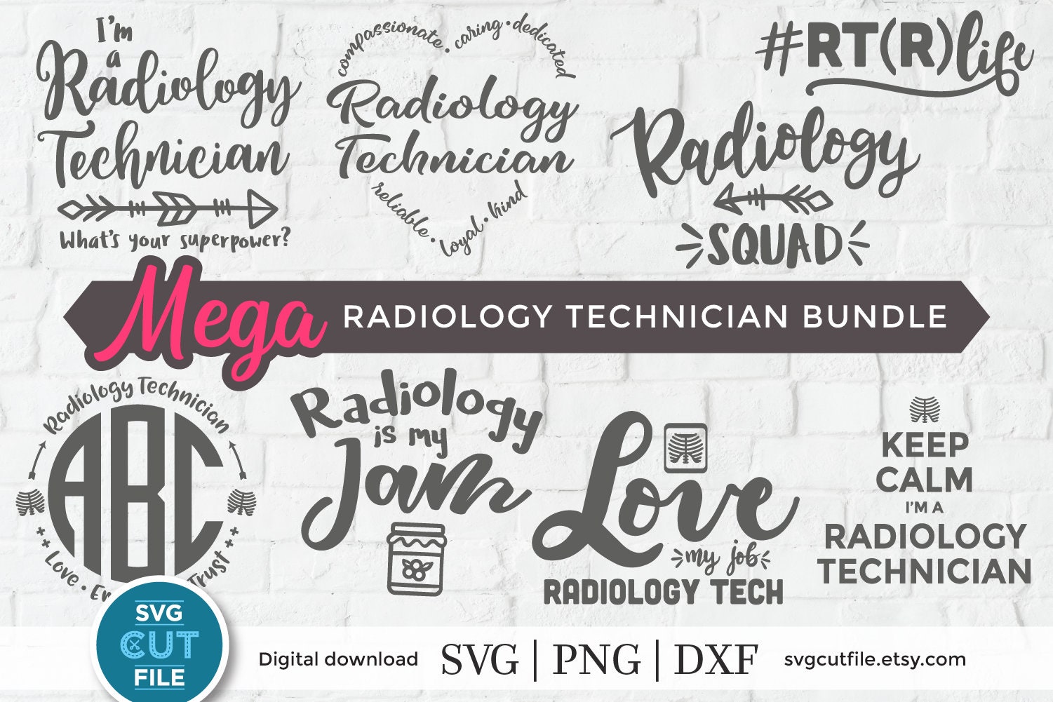 Radiology Technician Svg Bundle, Radiology Tech Svg, Xray Tech Svg, RT ...