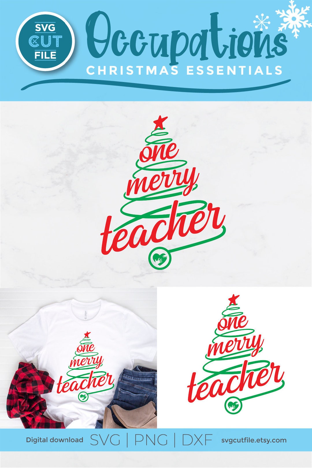 Christmas Teacher Svg, Teacher Christmas Svg, One Merry Teacher Svg ...