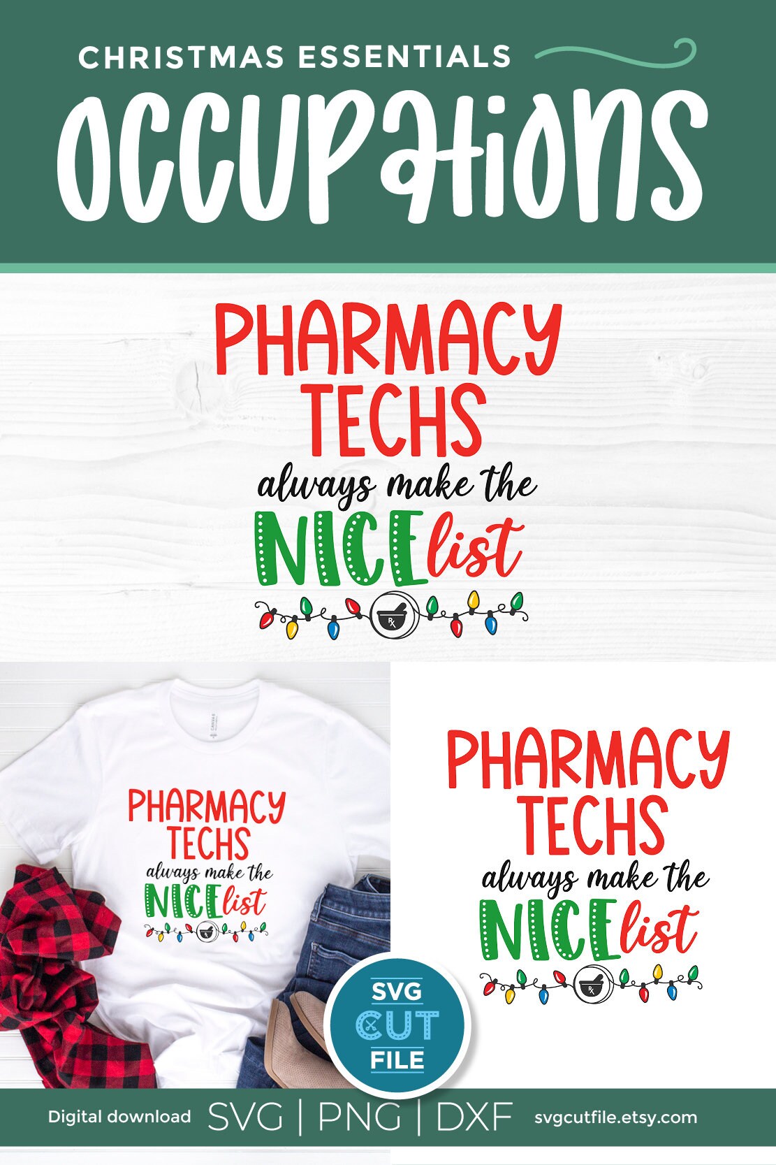 Christmas Pharmacy Tech Svg Pharmacy Tech Christmas Svg | Etsy