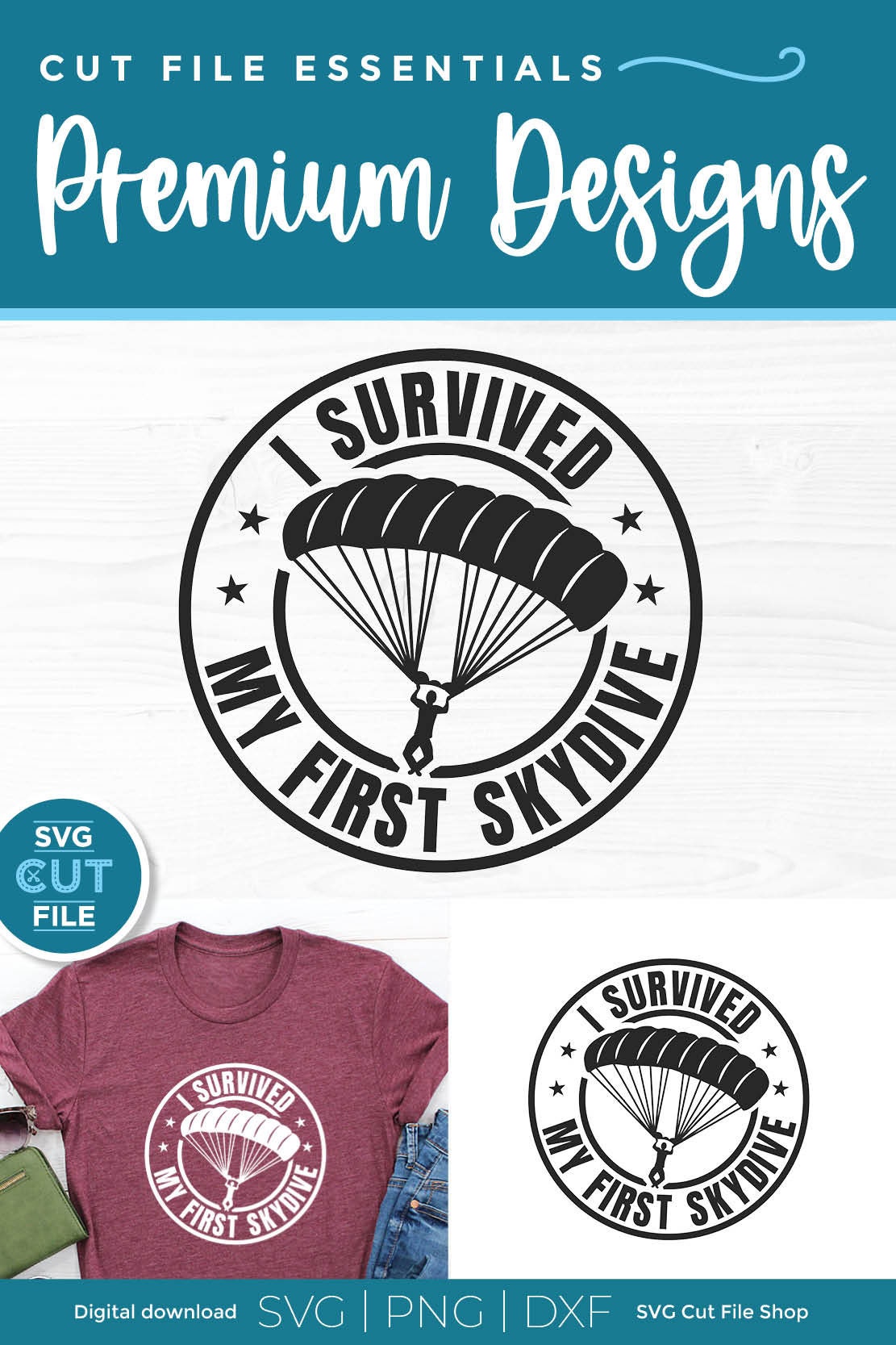 Skydiving Svg, Sky Diving, Skydive Svg, I Survived My, First Sky Dive ...