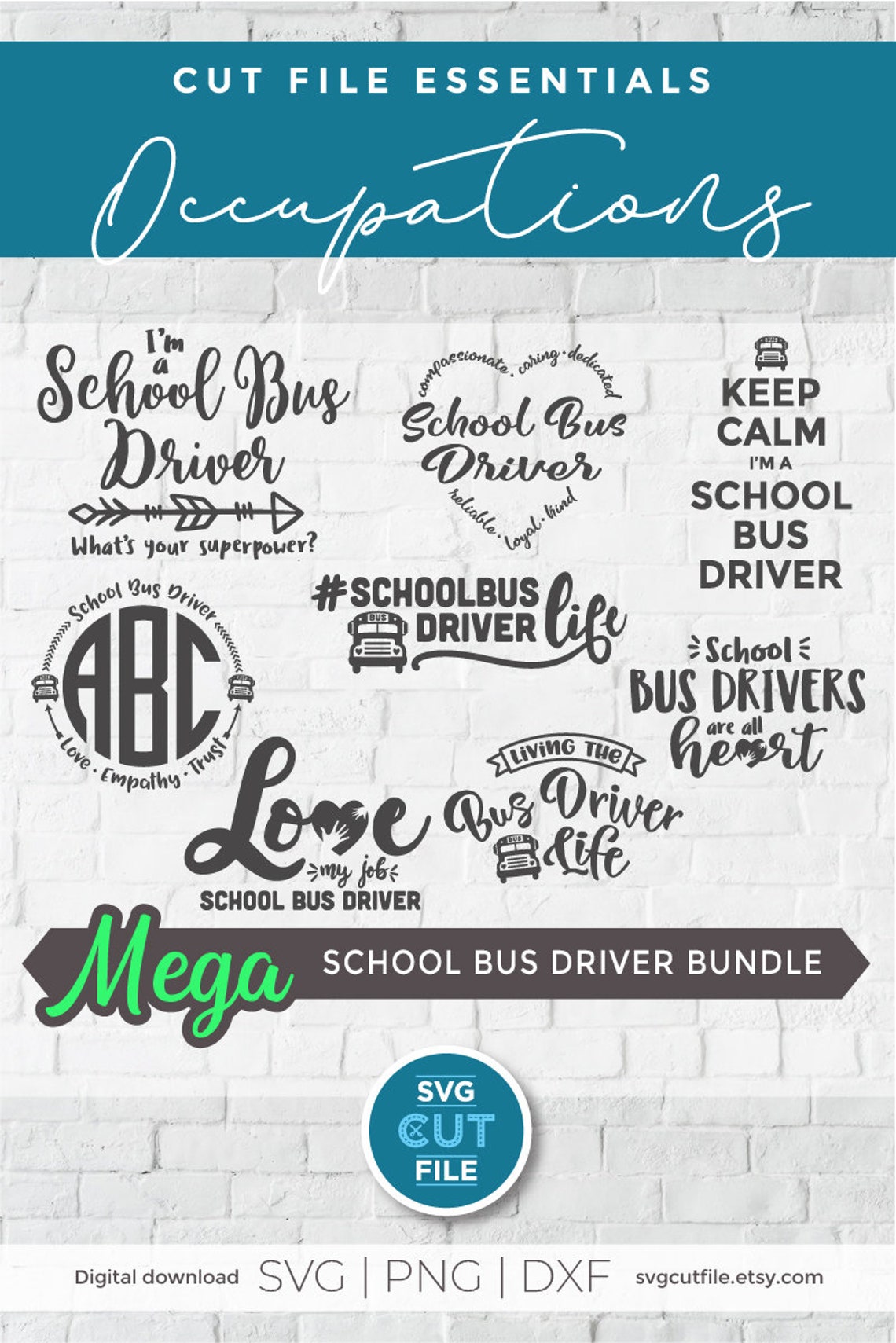 Bus Driver Svg Bundle, Bus Driver Svg, Back to School, Appreciation ...