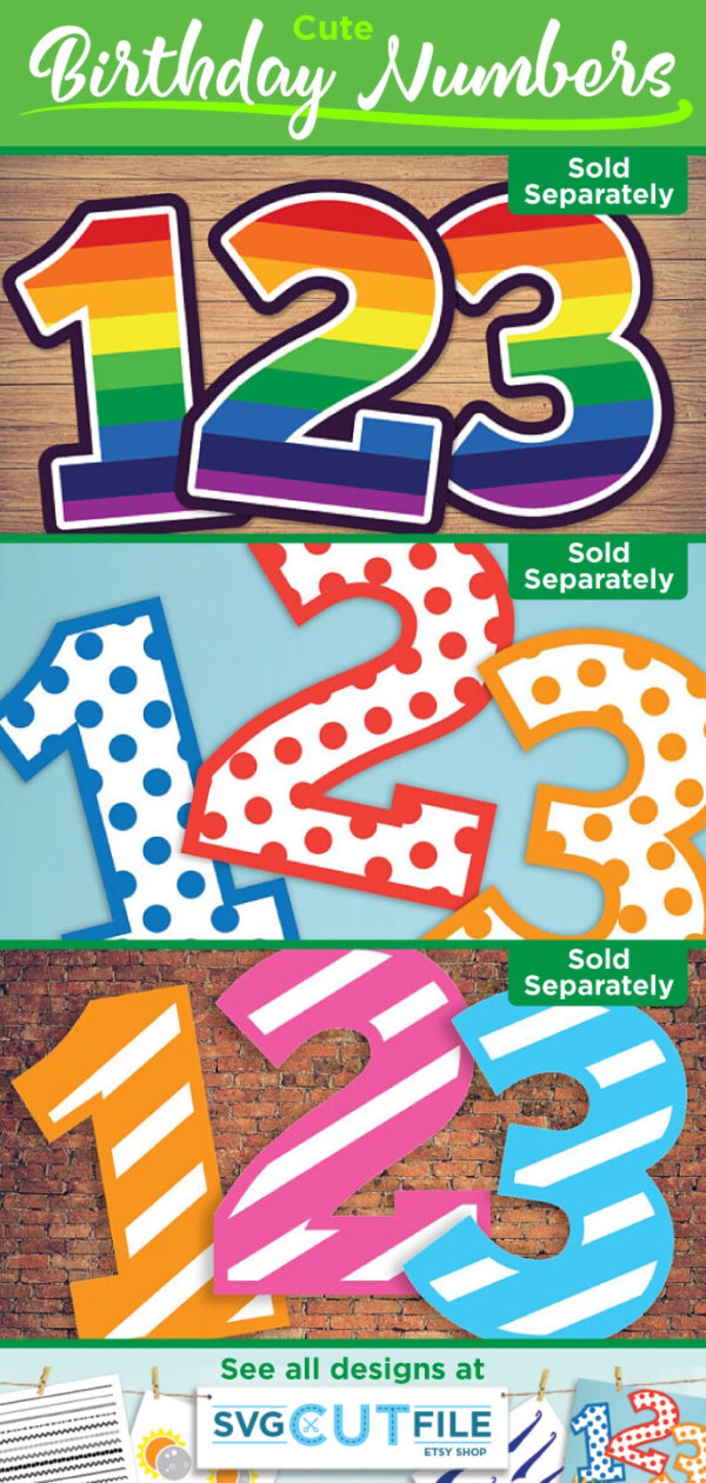 Striped Number Svg 5th Cane Party First Second Third - Etsy