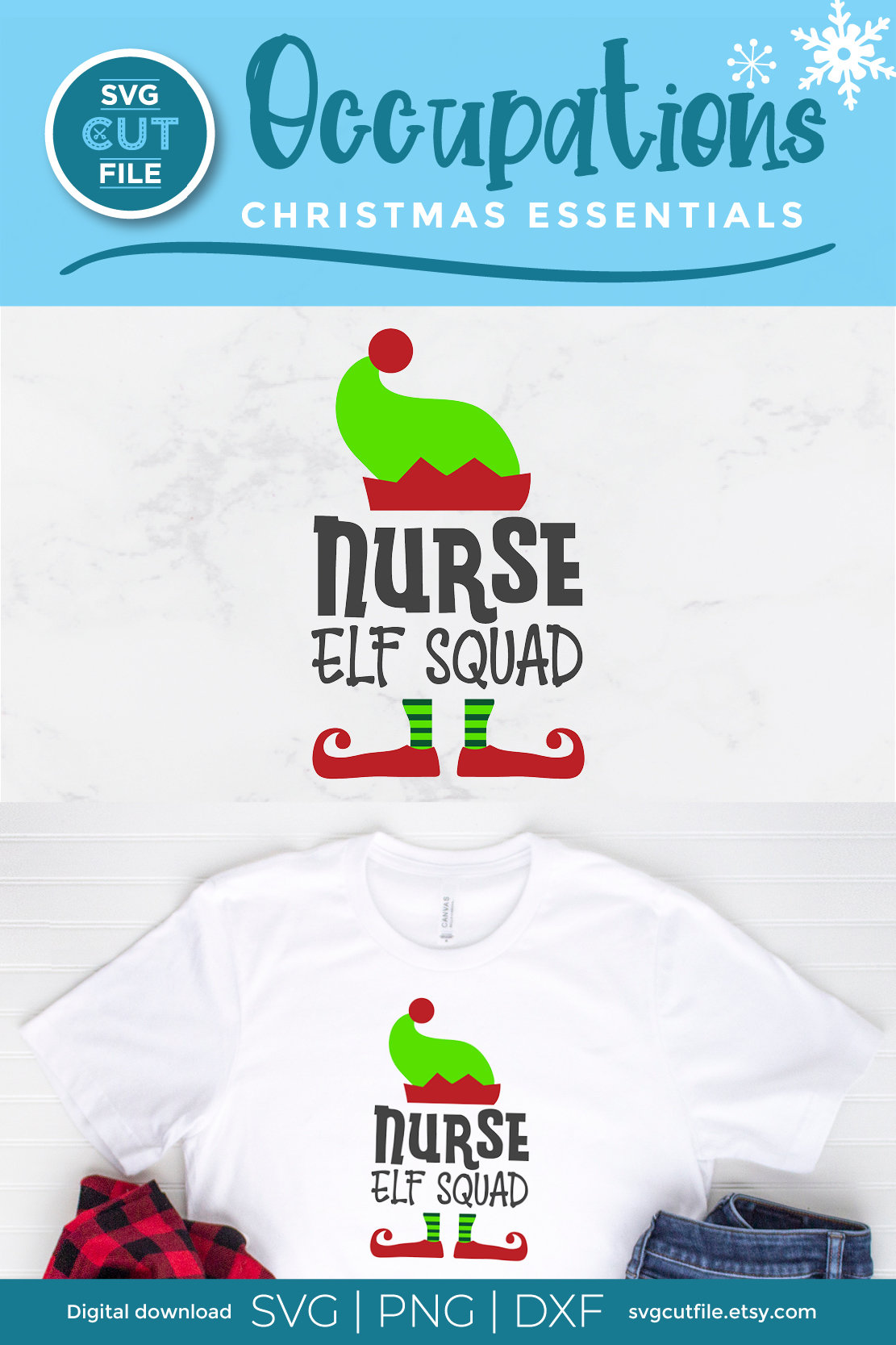 Christmas Nurse Svg, Elf Squad Svg, Holiday Nurse Svg, Png Dxf Svg ...