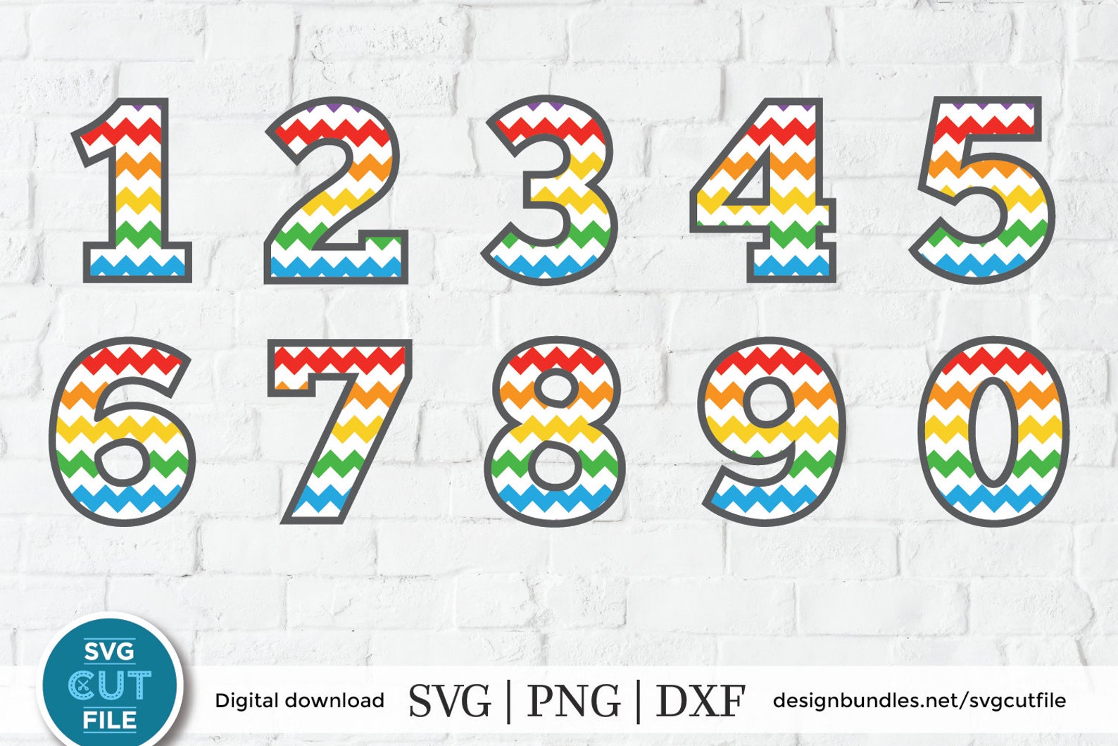 Chevron Numbers SVG for Cricut Cameo Cheveron Zigzag Pattern - Etsy