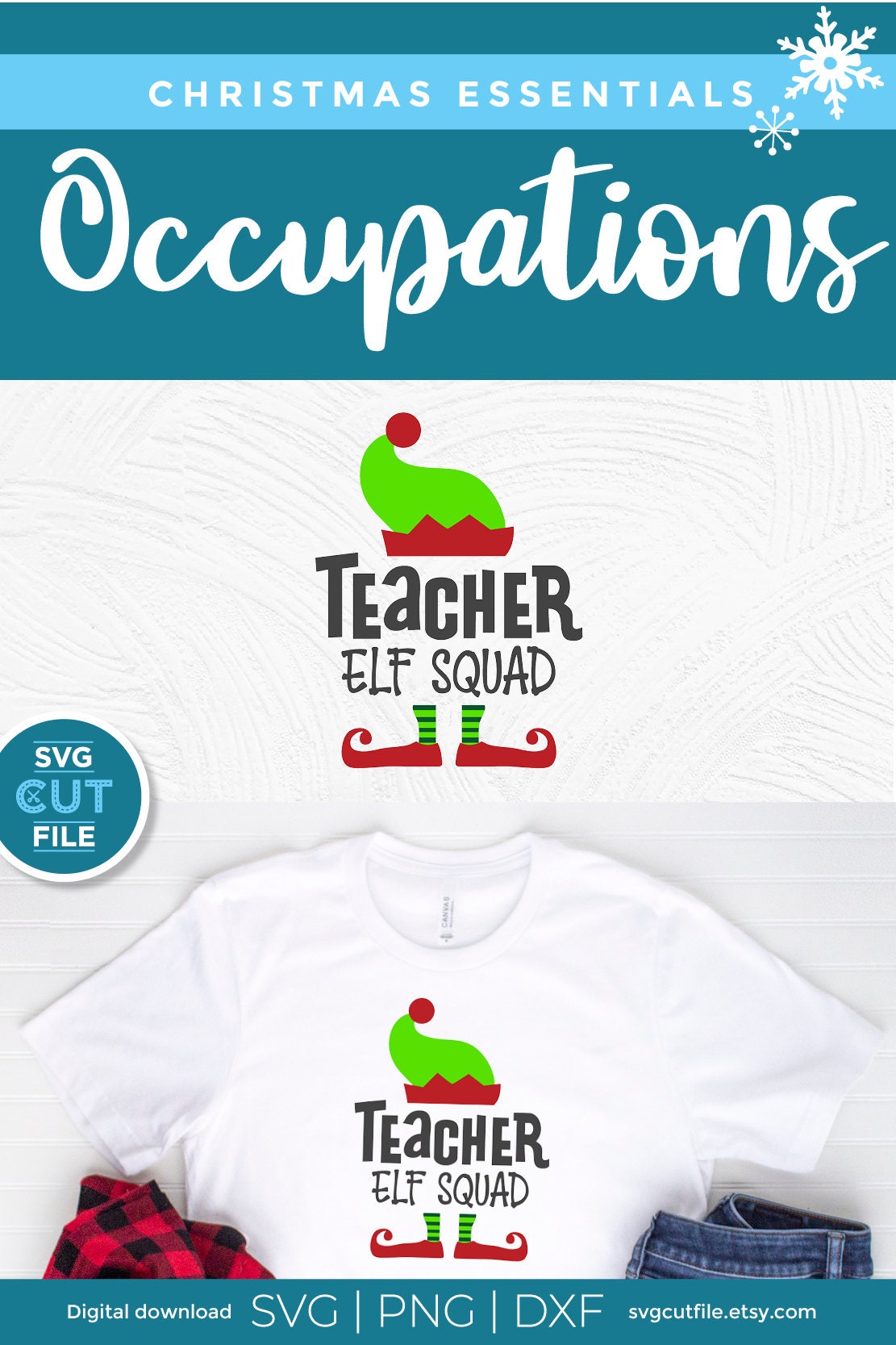 Christmas Teacher svg Teacher elf svg Teacher christmas svg | Etsy