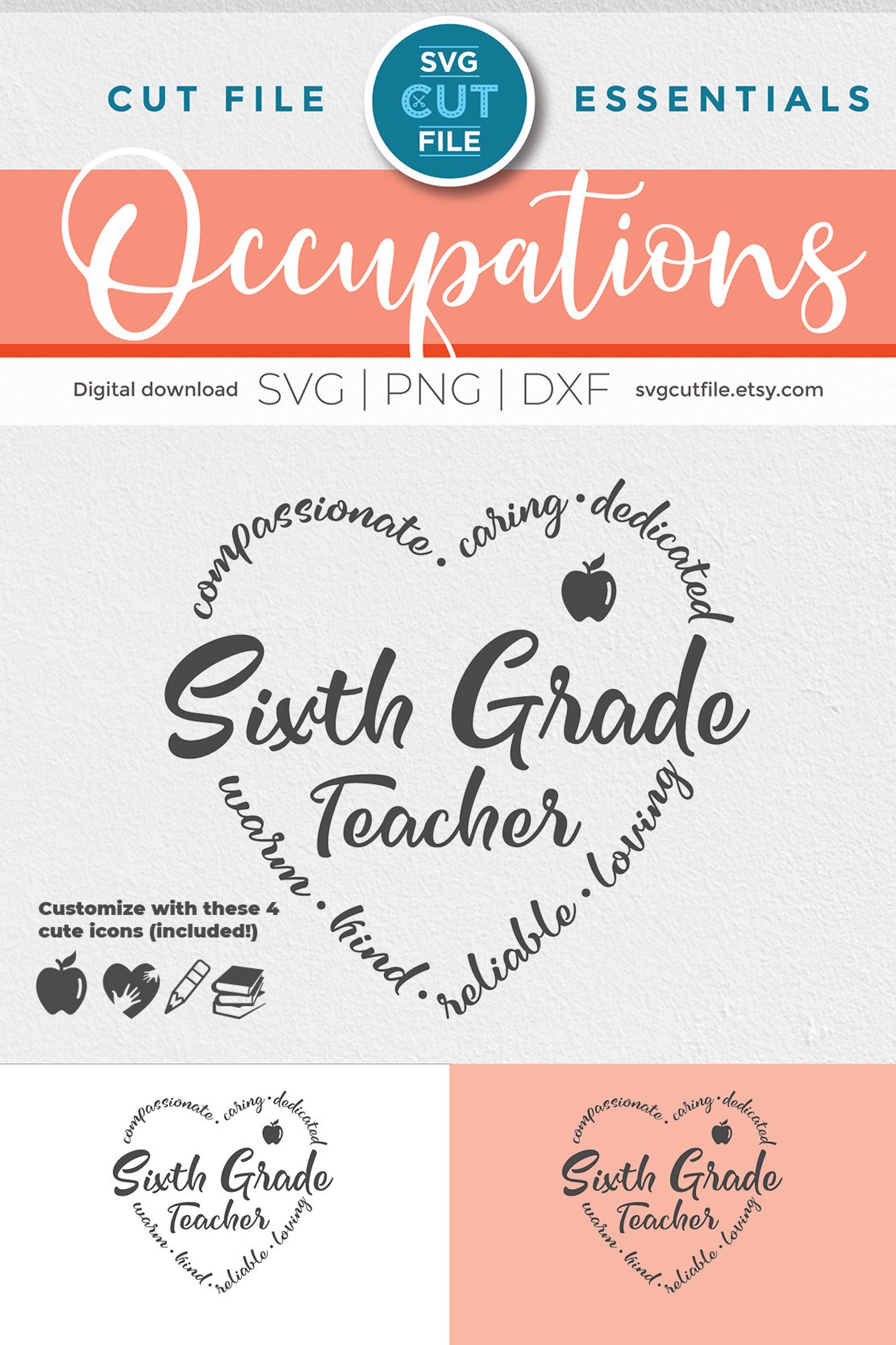 6th Grade Teacher Svg, Sixth Grade Teacher Svg, 6th Grade, Sixth Grade ...