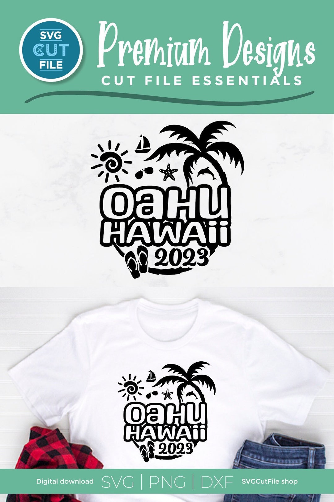 Oahu Hawaii SVG Vacaciones 2023 svg Hawaii PNG png para - Etsy México