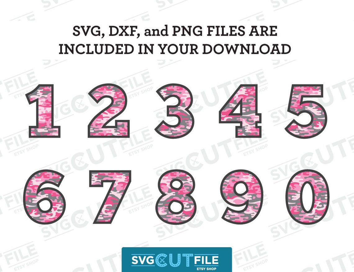 Pink Camo Numbers Svg Camouflage Army Baby Girl 1st Hunter - Etsy