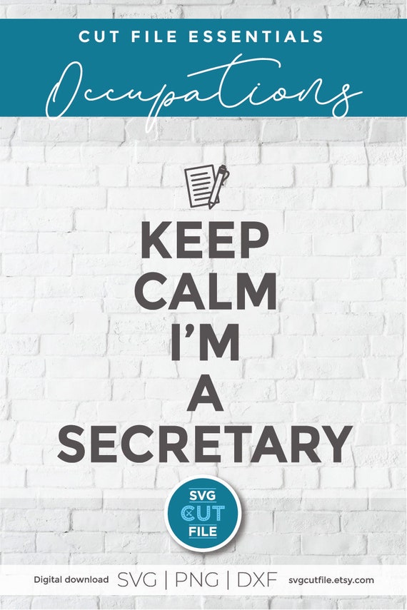 Secretary Svg School Secretary Svg Keep Calm Svg Office | Etsy