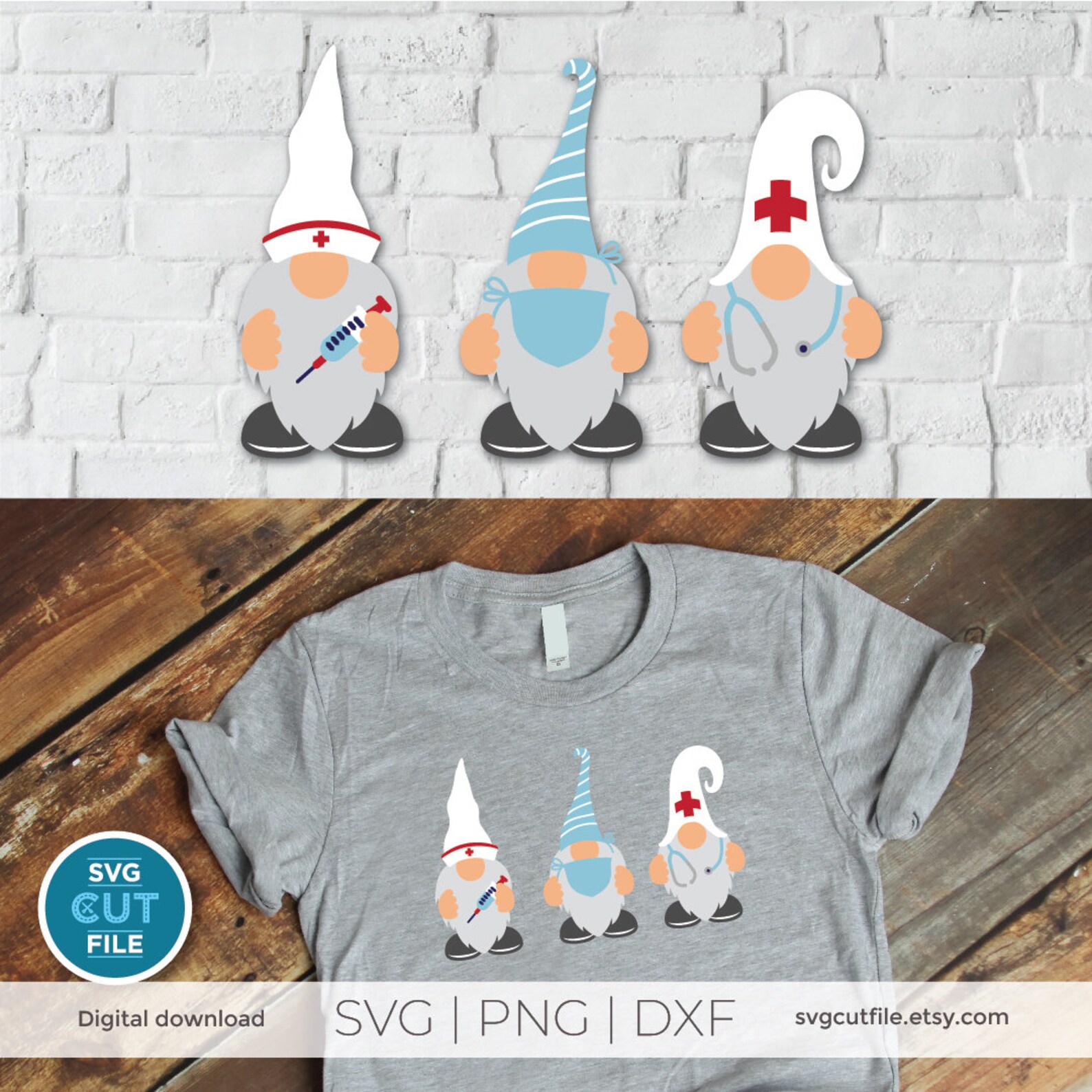 Nurse gnome svg doctor gnomes svg medical gnomes svg | Etsy
