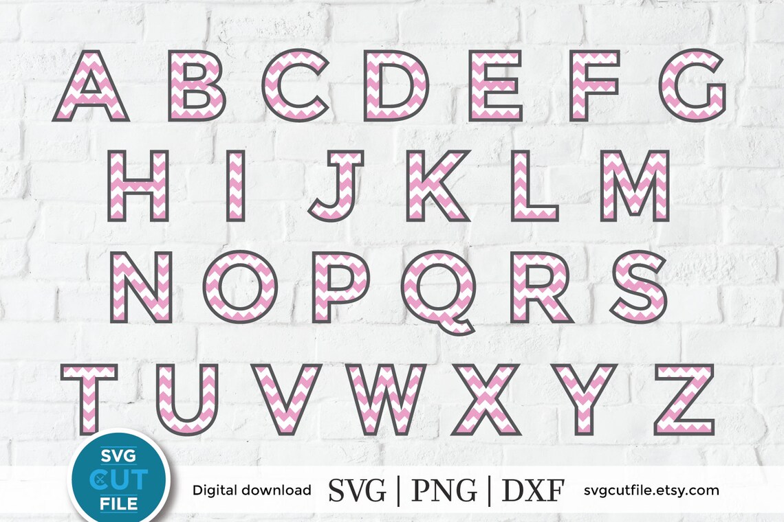 Chevron Letters Svg Chevron Alphabet Svg Chevron Font Svg - Etsy