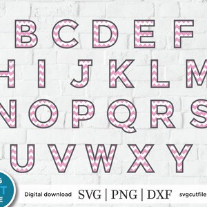 Chevron Letters Svg, Chevron Alphabet Svg, Chevron Font Svg, Chevron ...