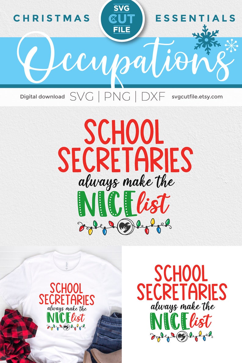 Christmas School Secretary Svg School Secretary Christmas | Etsy