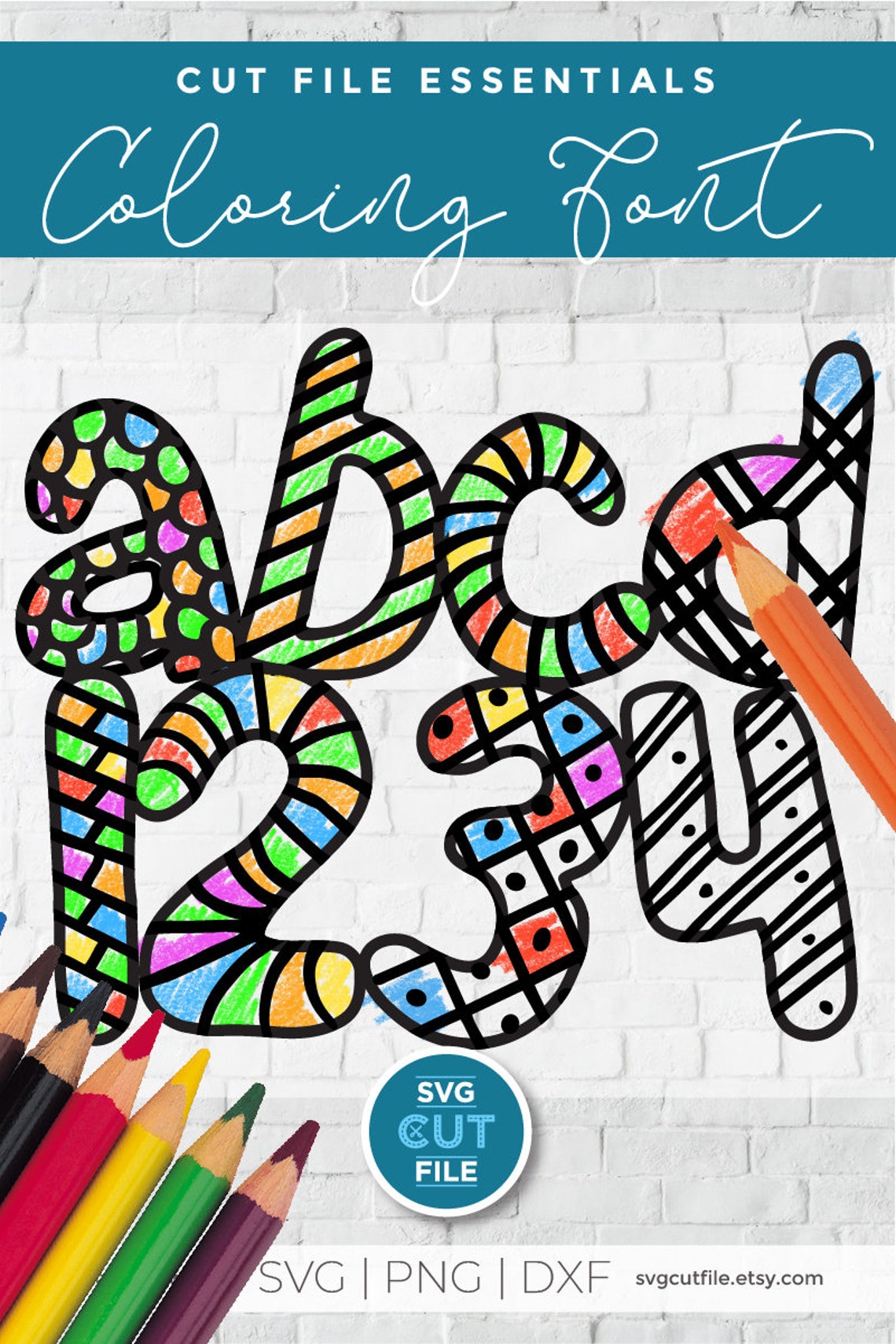 Coloring Book OTF Coloring Book Font Printable Font Adult | Etsy