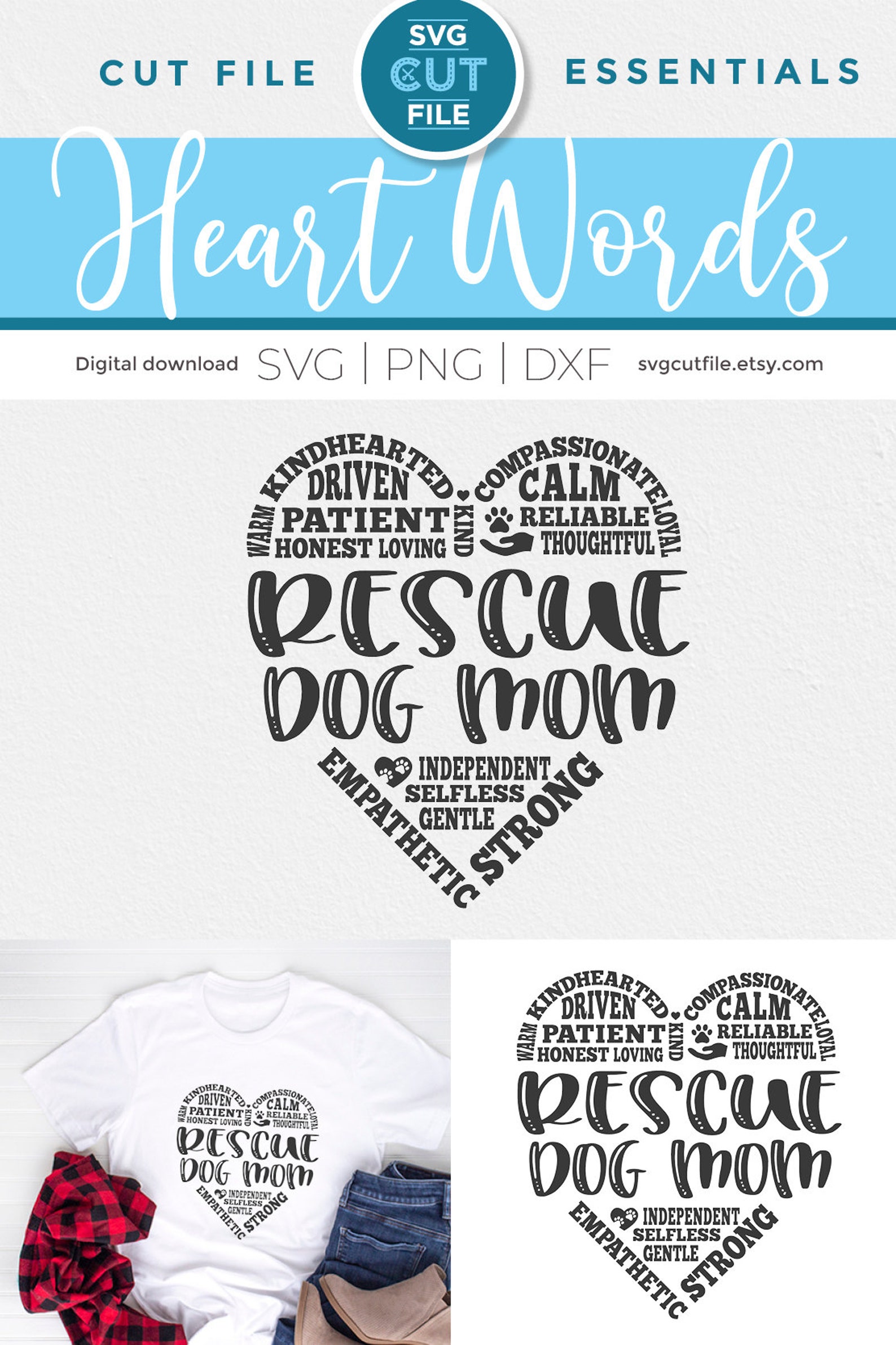 Rescue Dog Mom Svg Adopt Svg Animal Rescue Foster Svg - Etsy