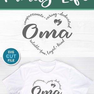 Oma Svg, Grandma Oma Svg, Oma Heart Svg, Cute Gift, Mother's Day Oma ...