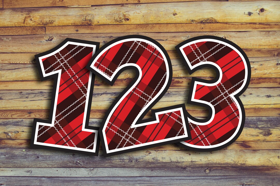 Plaid SVG, Numbers Svg, Buffalo Plaid Svg, Plaid Number Svg, Lumberjack ...