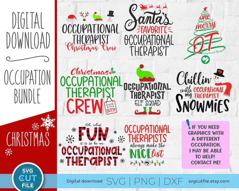 Christmas Occupational Therapist Svg Bundle OT SVG - Etsy