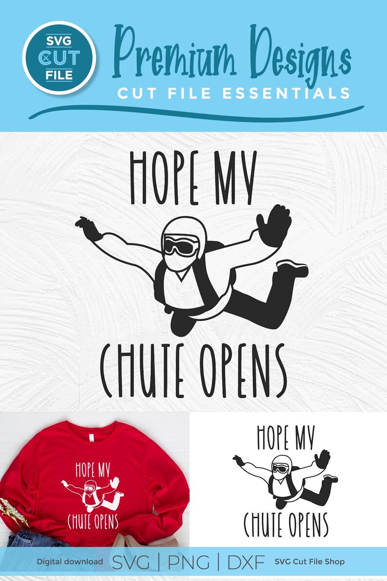 Skydiving Svg, Sky Diving, Skydive Svg, Hope My Chute Opens, First Sky ...