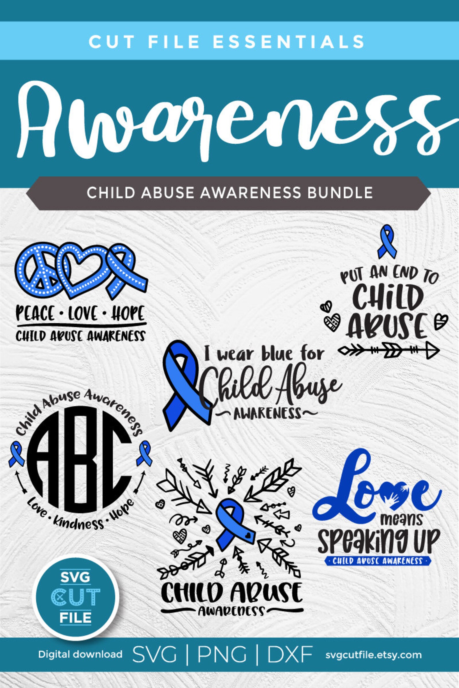 Child Abuse Svg Bundle, Child Abuse Awareness, Child Abuse, I Wear Blue ...