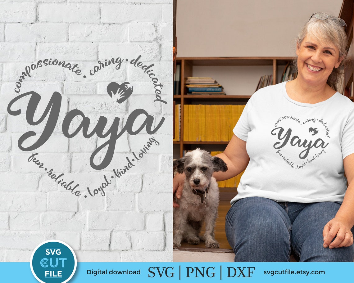 Yaya svg grandma yaya svg cute yaya gift mother's day | Etsy