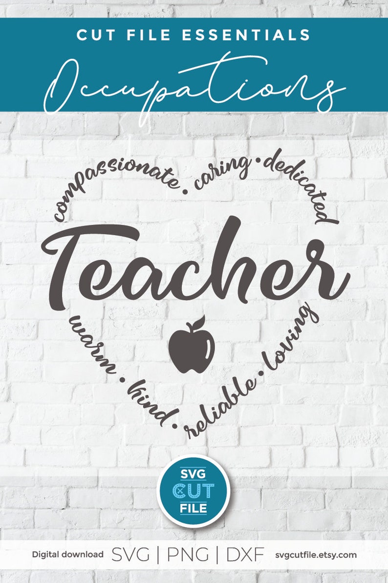 Teacher appreciation svg teacher word art school svg | Etsy