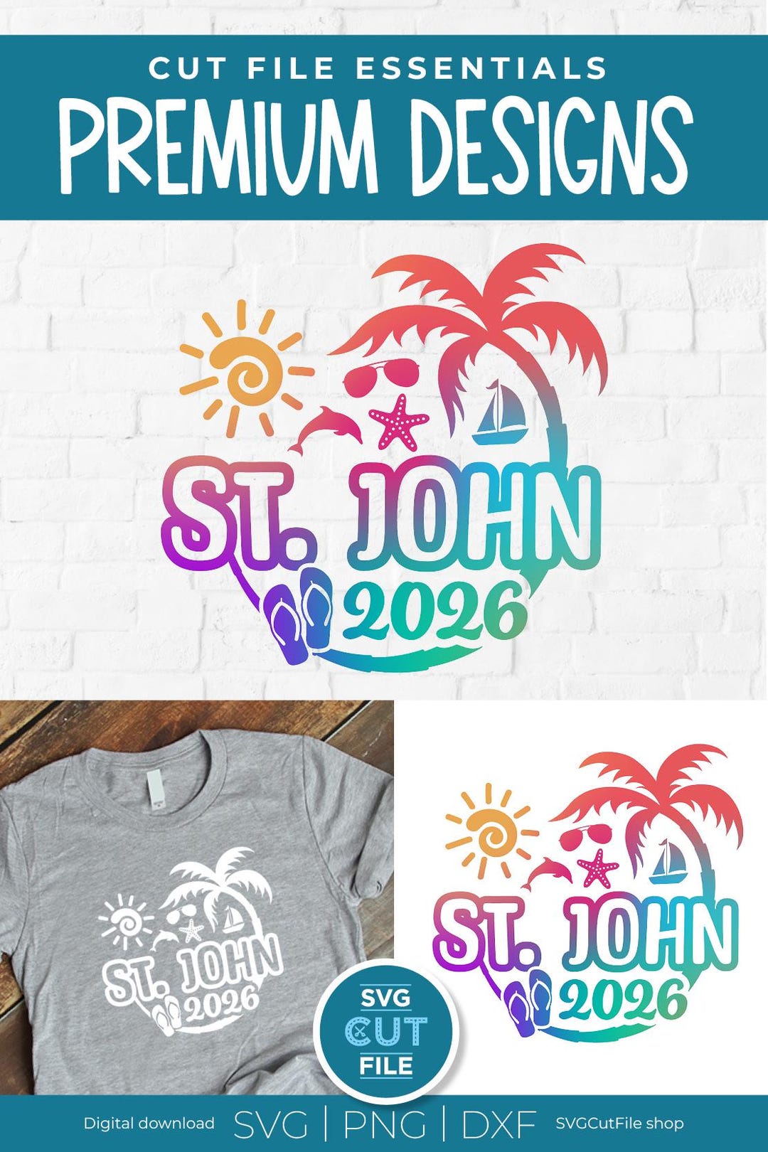 St. John SVG, St. John Urlaub, 2026 svg, Saint John PNG, Sublimation ...