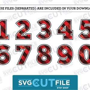 Plaid SVG, Numbers Svg, Buffalo Plaid Svg, Plaid Number Svg, Lumberjack ...