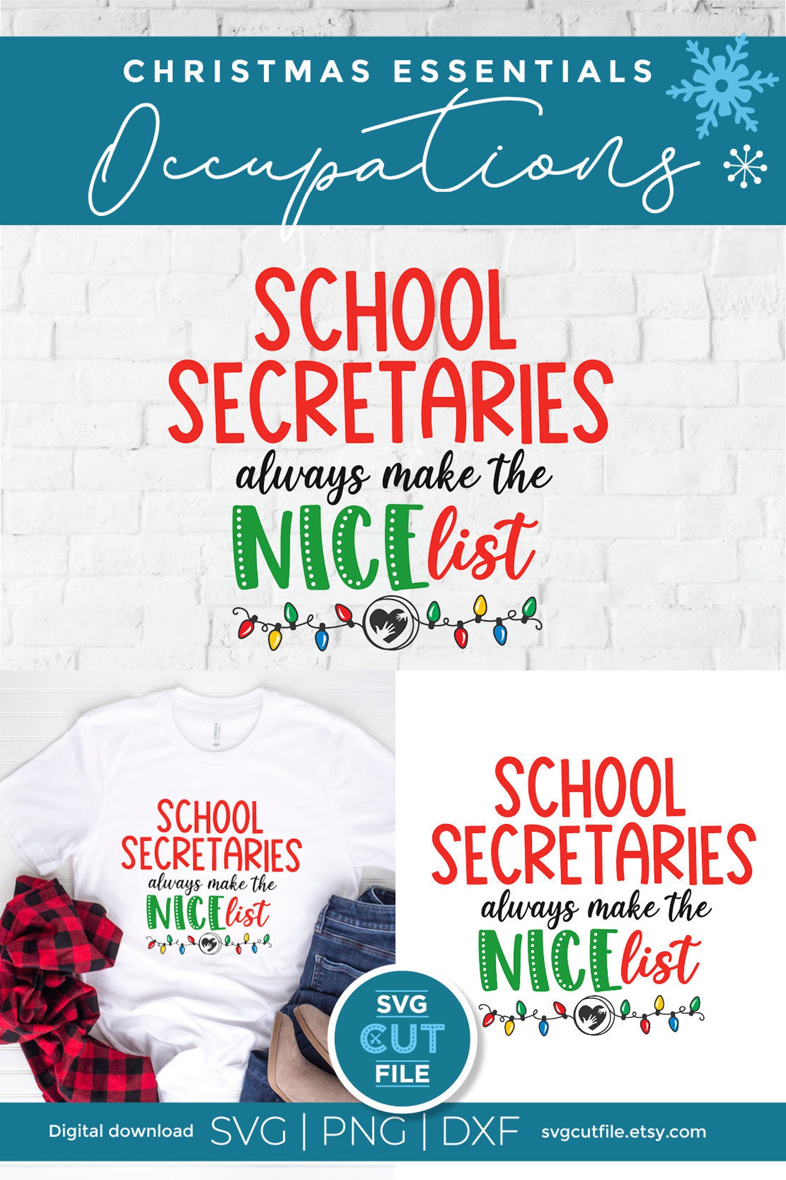 Christmas School Secretary Svg, School Secretary Christmas Svg, Svg Dxf ...