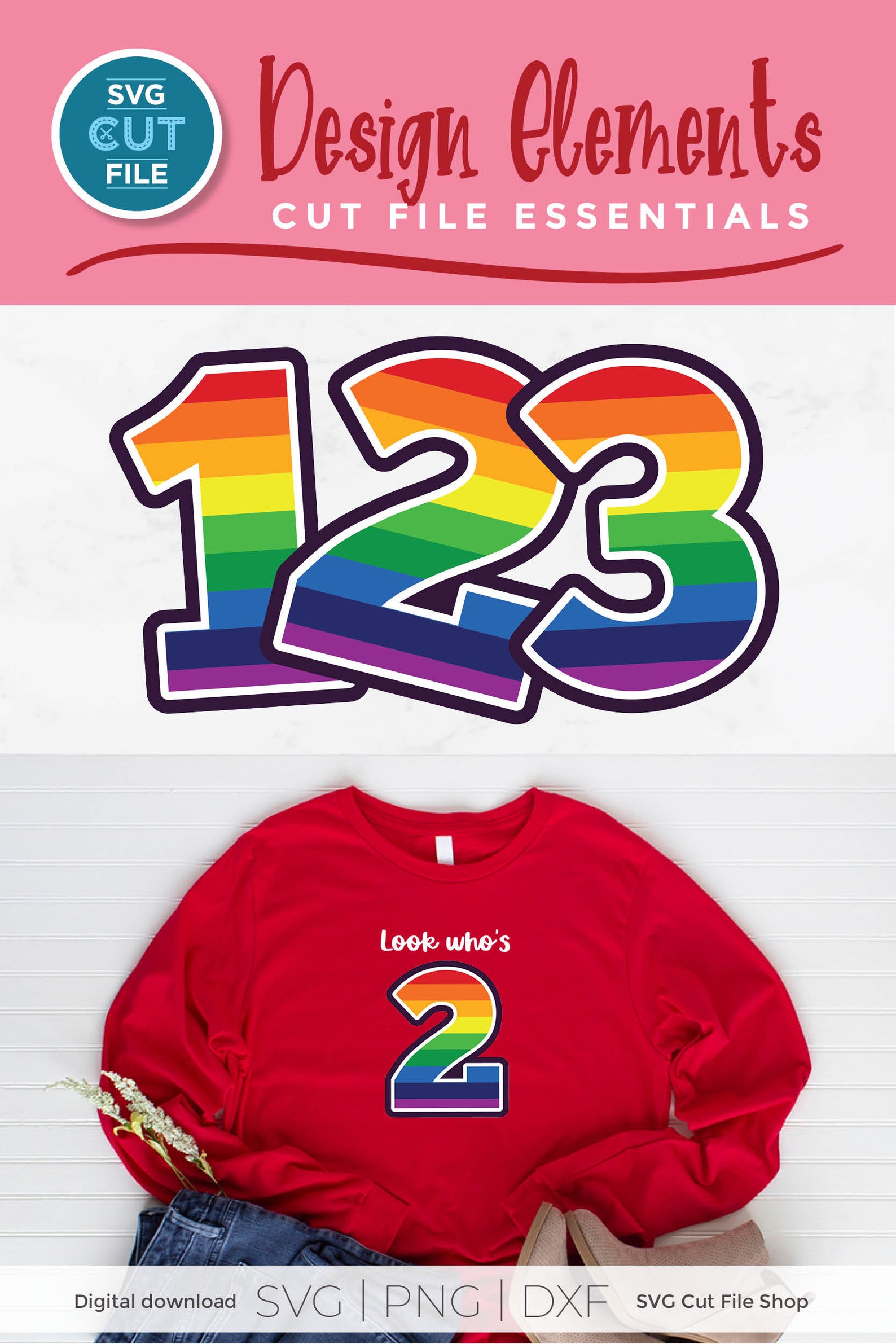 Rainbow Numbers Svg Colorful Numbers Svg Unicorn Birthday - Etsy
