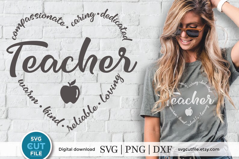 Teacher appreciation svg teacher word art school svg | Etsy