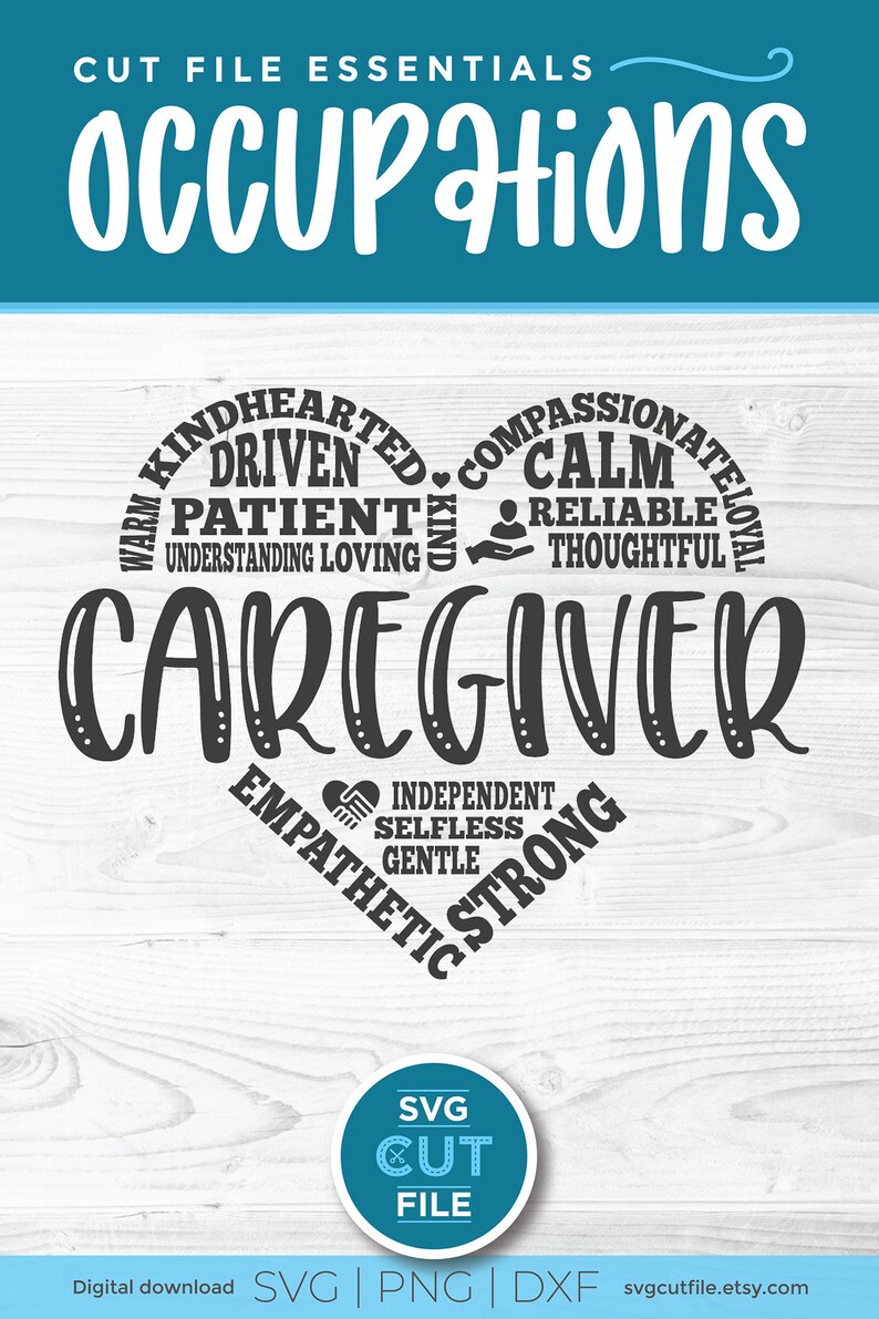 Caregiver svg care giver appreciation svg subway art svg | Etsy