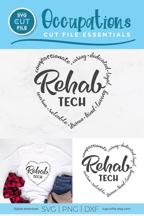 Rehab Tech Svg Rehabilitation Svg Rehab Rehab Heart Rehab | Etsy