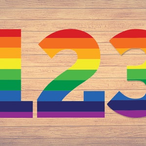Gay Pride Svg, Rainbow Numbers Svg, Rainbow Number Svg, Lgbt Wedding ...