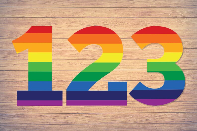 Gay pride svg rainbow numbers svg rainbow number svg lgbt | Etsy