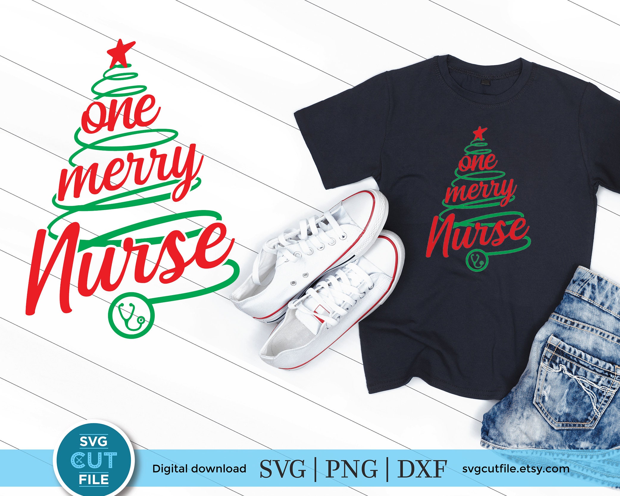 Christmas Nurse Svg, One Merry Nurse Svg, Holiday Nurse Svg, Svg Dxf ...