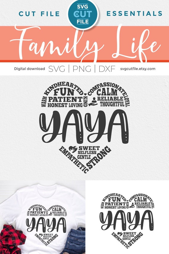 Yaya Svg Grandma Yaya Svg Cute Yaya Gift Mother's Day - Etsy