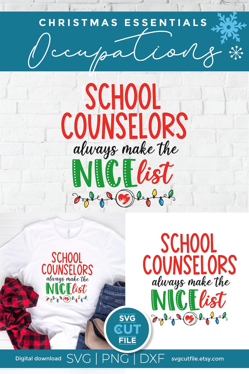 Christmas School Counselor Svg, School Counselor Svg, Holiday School ...