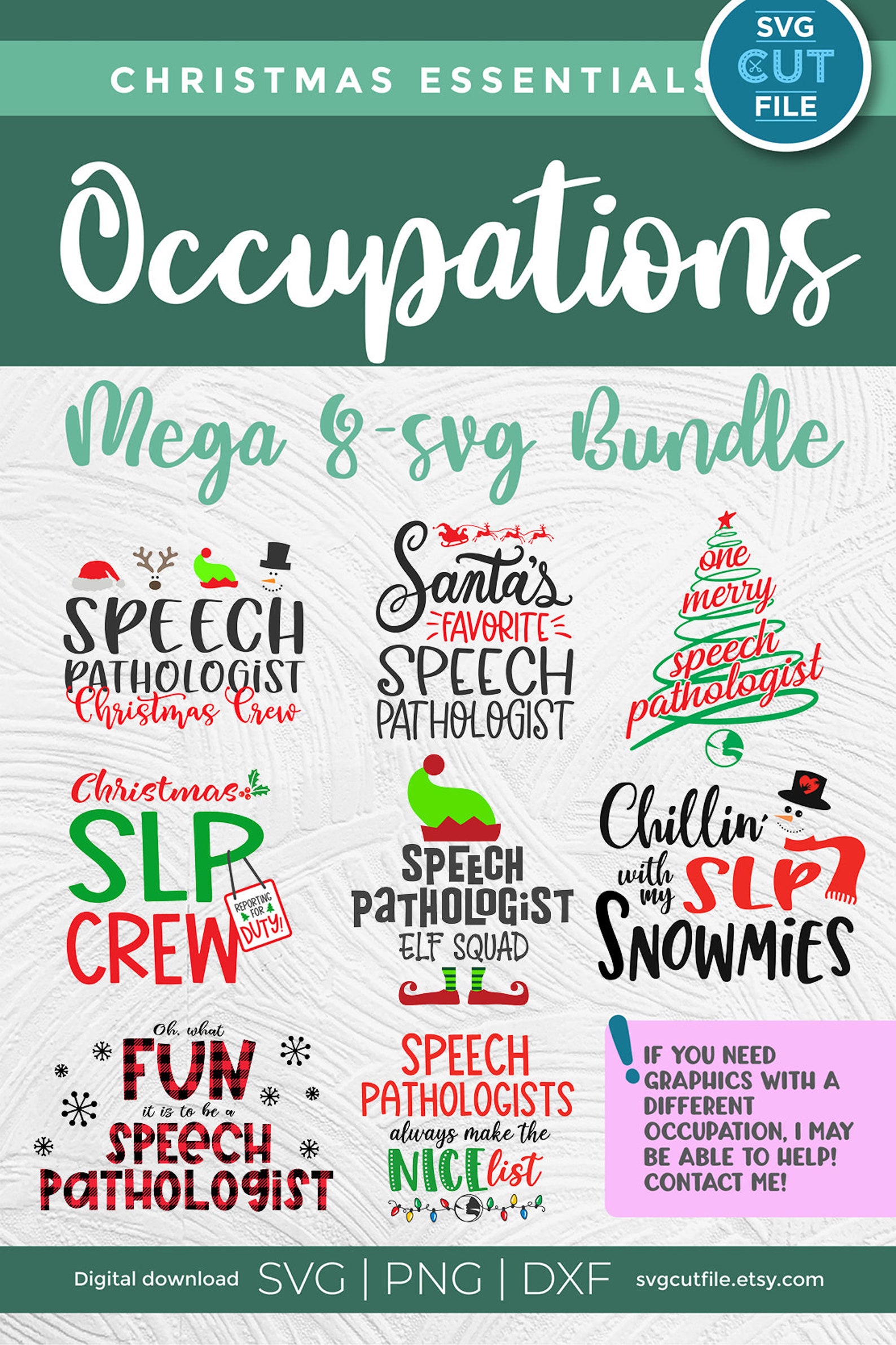 Christmas Speech Pathologist Svg Bundle SLP SVG Speech - Etsy