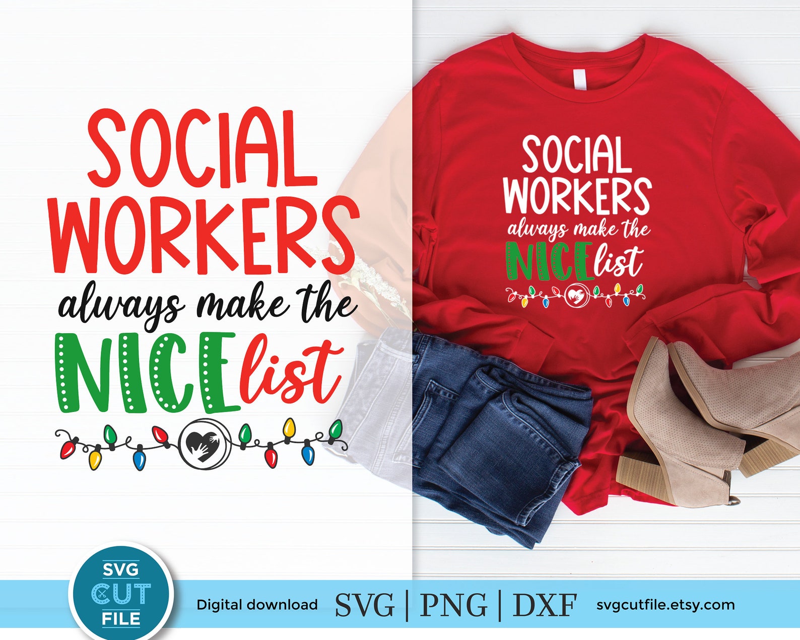 Christmas Social Worker Svg Social Workers Nice List Svg - Etsy