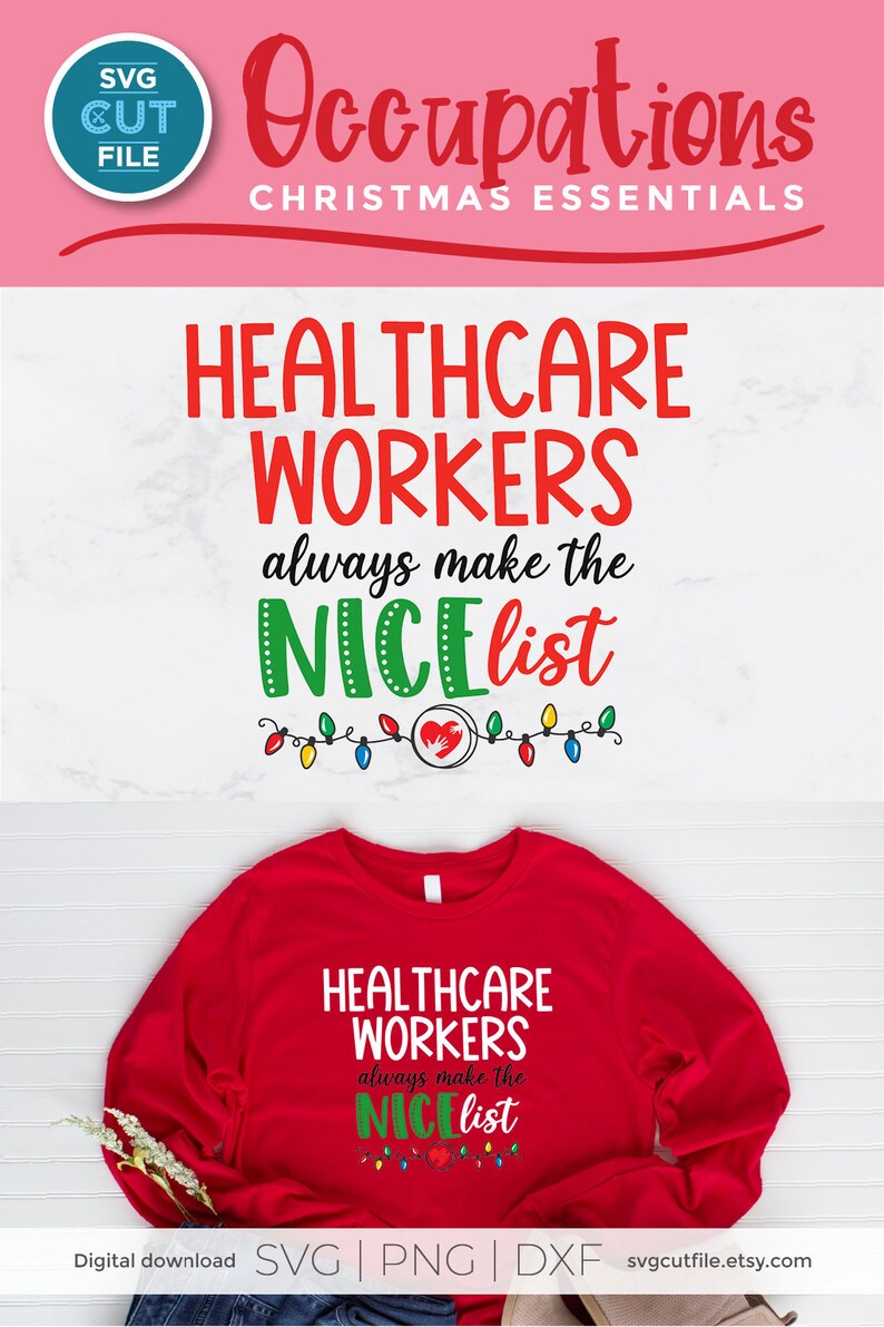 Christmas Healthcare Worker Svg, Healthcare Worker Christmas Svg ...